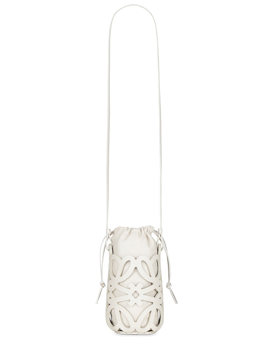 Loewe Cutout Anagram Pouch in White | FWRD