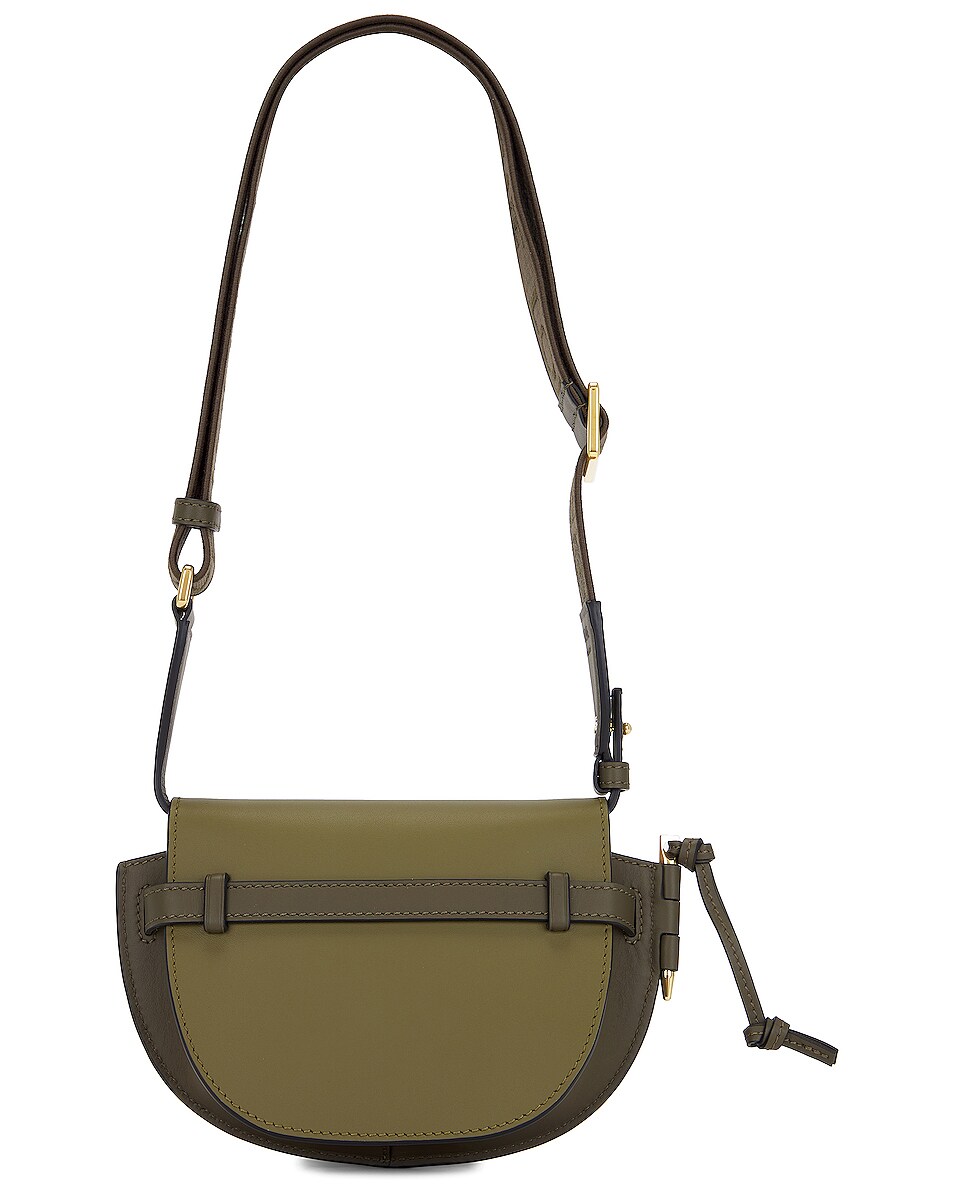 Loewe Gate Dual Mini Bicolour Bag in Olive Green & Khaki Green | FWRD