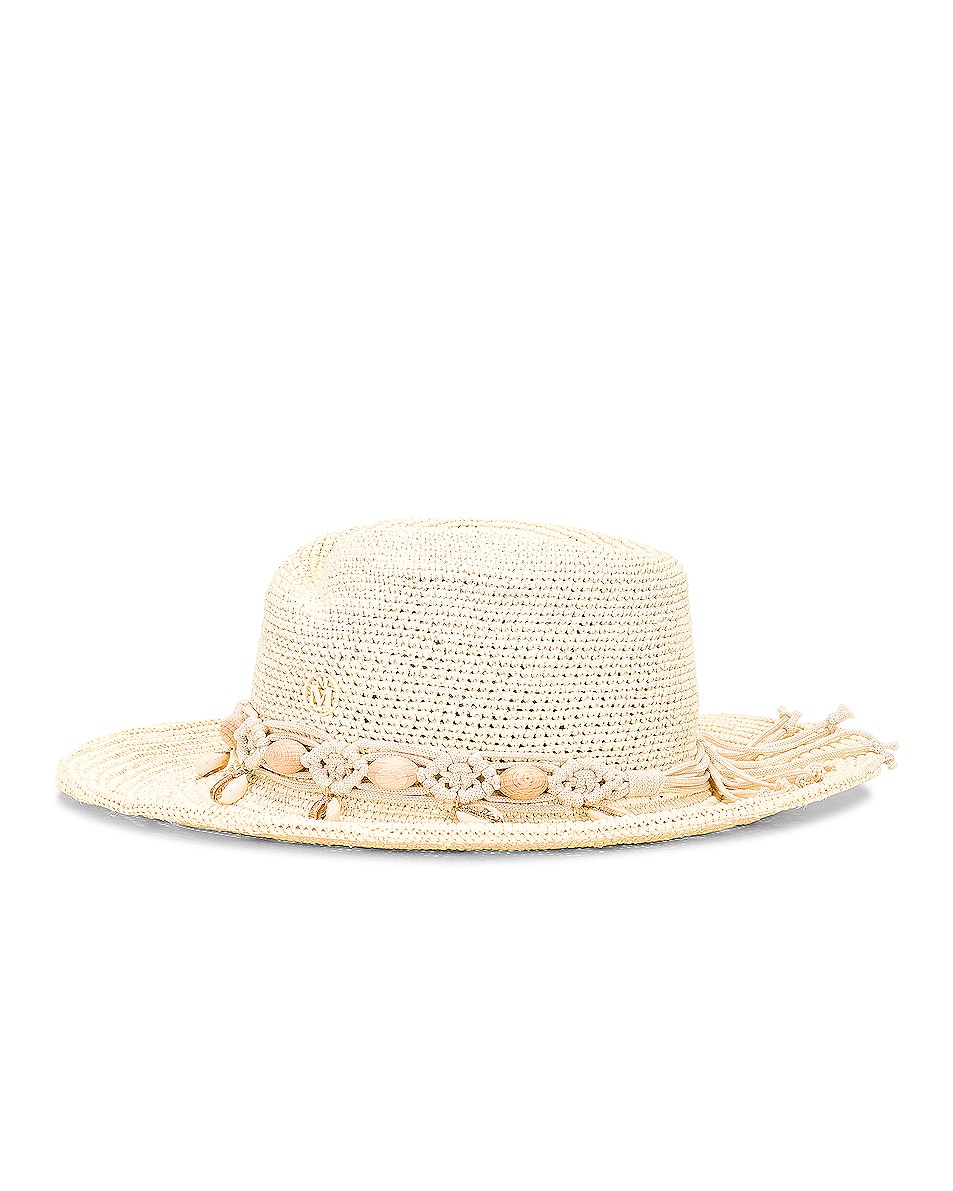 Maison Michel Virginie Macrame Straw Hat in Natural | FWRD