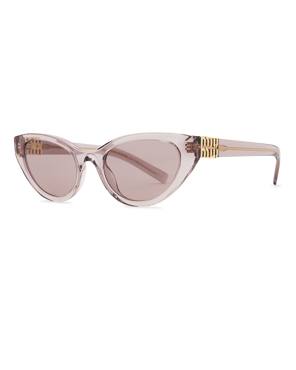 Miu Miu Cat Eye Sunglasses in Mauve Transparent | FWRD