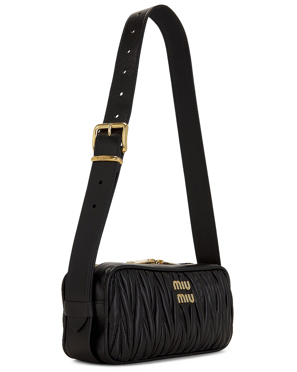 Miu Miu Matelasse Camera Handbag in Black | FWRD