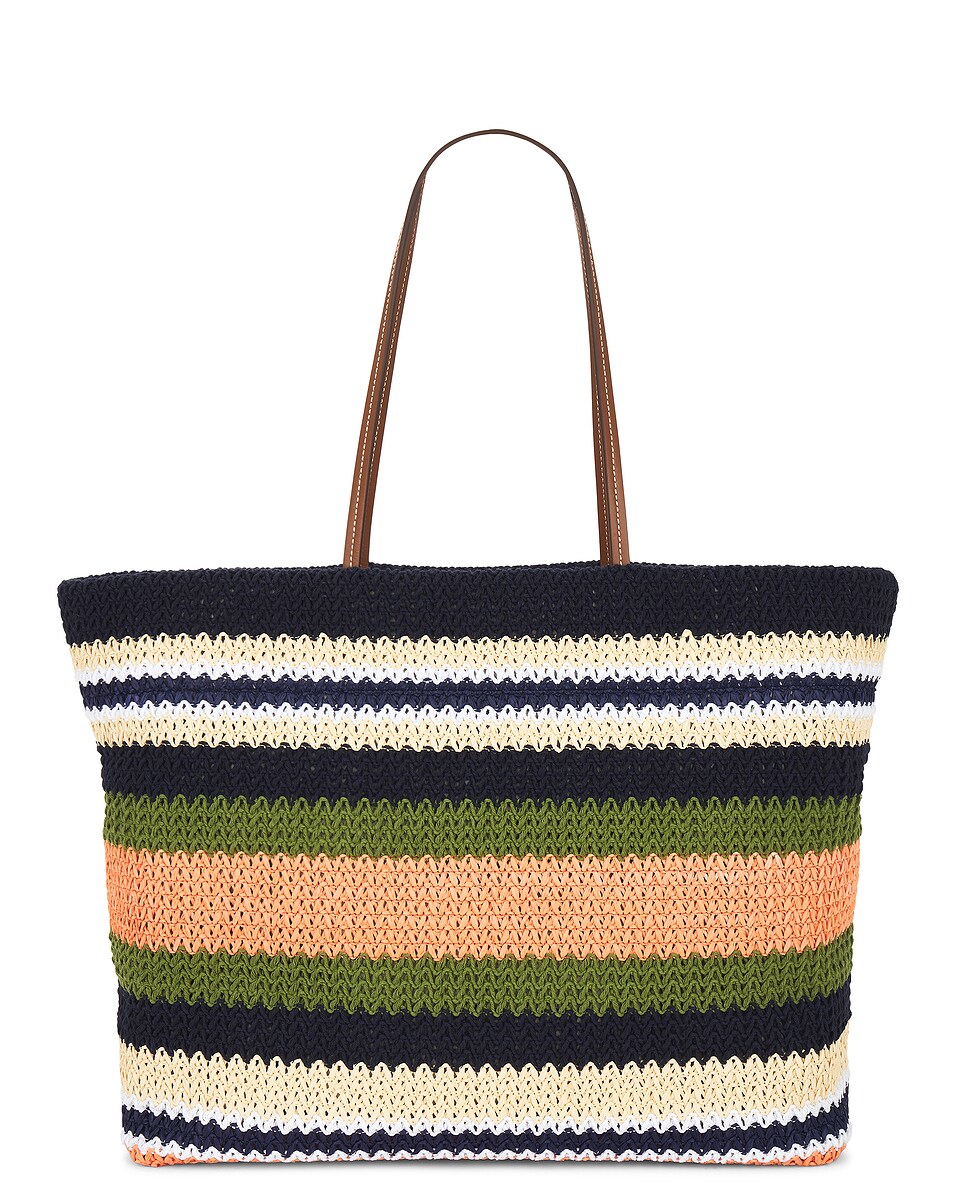 Miu Miu Tessuto Tote Bag in Blu, Edera, & Tulipano | FWRD