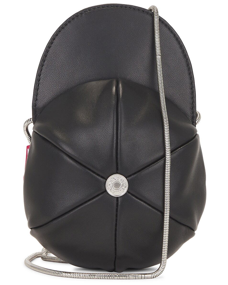 Moschino Jeans Lamb Leather Cap Bag in Black | FWRD