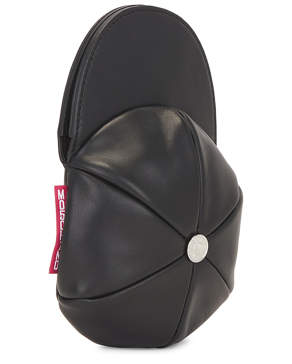 Moschino Jeans Lamb Leather Cap Bag in Black | FWRD
