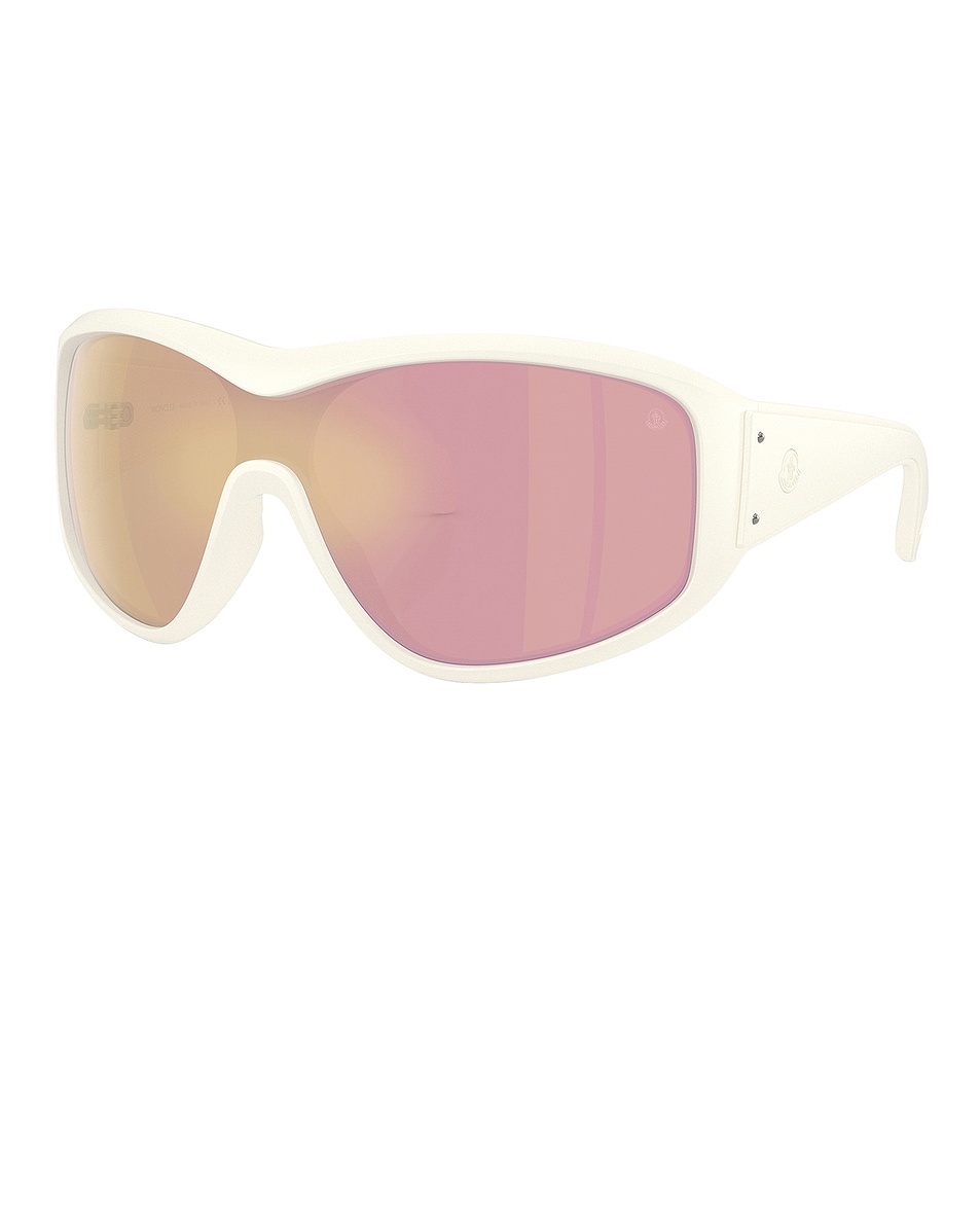 Moncler Thyra Sunglasses in Matte Vanilla & Brown Mirror Gold | FWRD