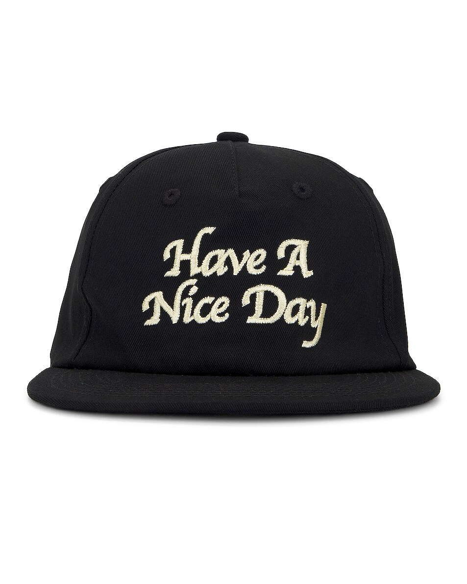 Market Have A Nice Day 5 Panel Hat in Black | FWRD
