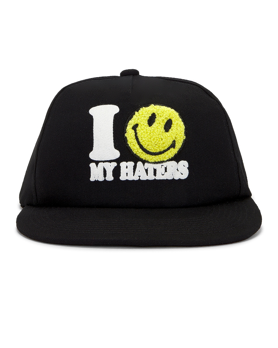 Market Smiley Haters 5 Panel Hat in Vintage Black | FWRD