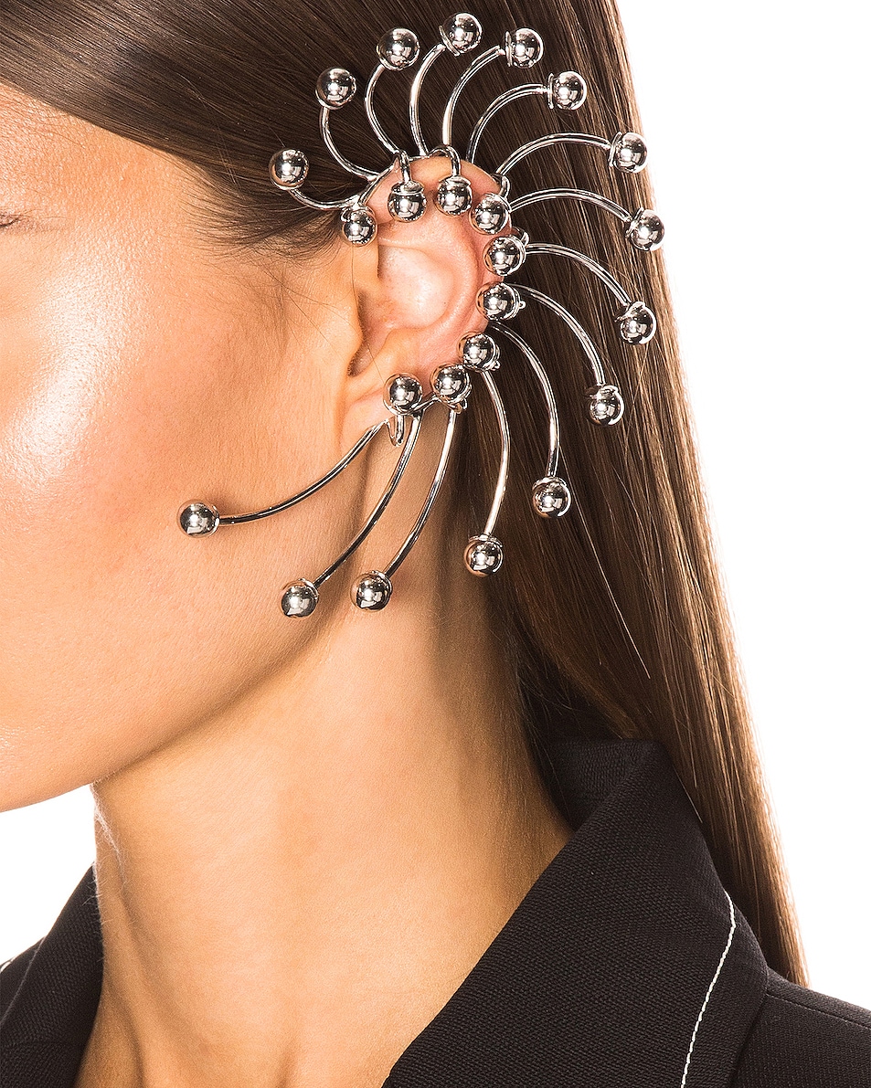 Mugler Large Ear Cuff in Nickel | FWRD