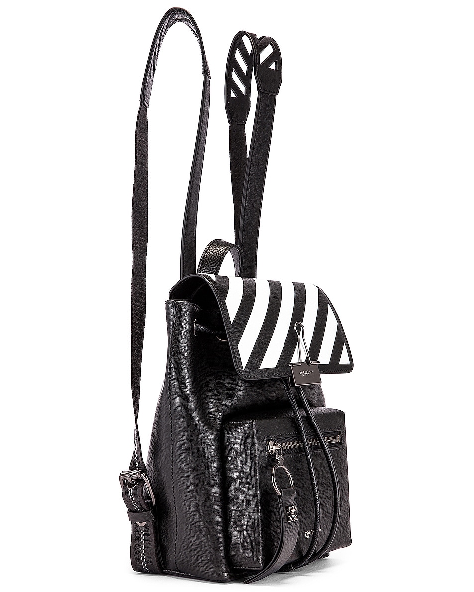 OFF-WHITE Diagonal Binder Backpack in Black & White | FWRD
