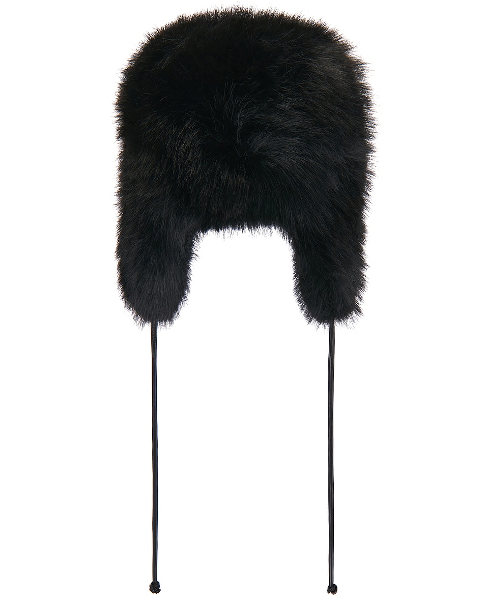 Perfect Moment Faux Fur Trapper Hat in Black | FWRD