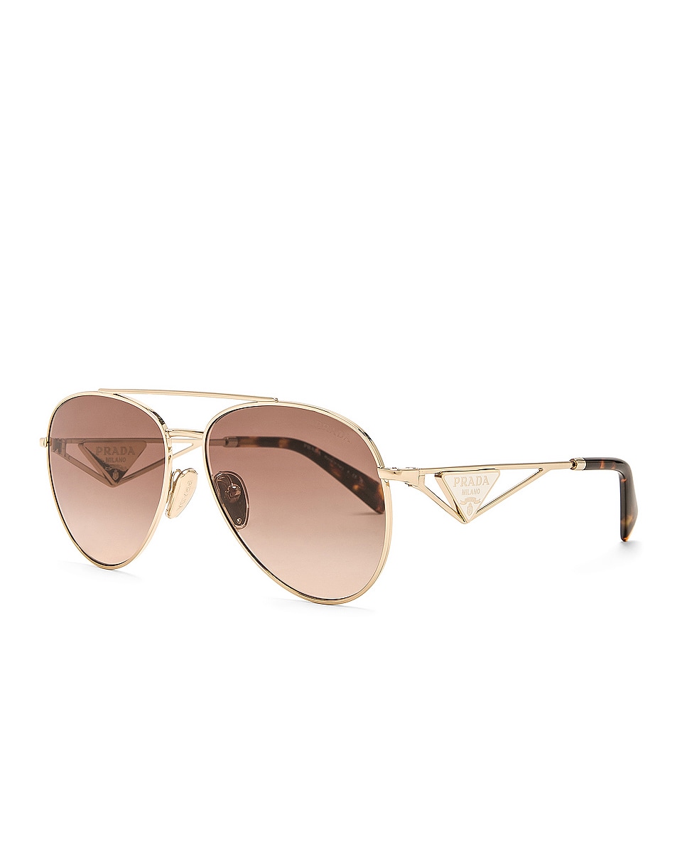 Prada Aviator Sunglases in Gold | FWRD