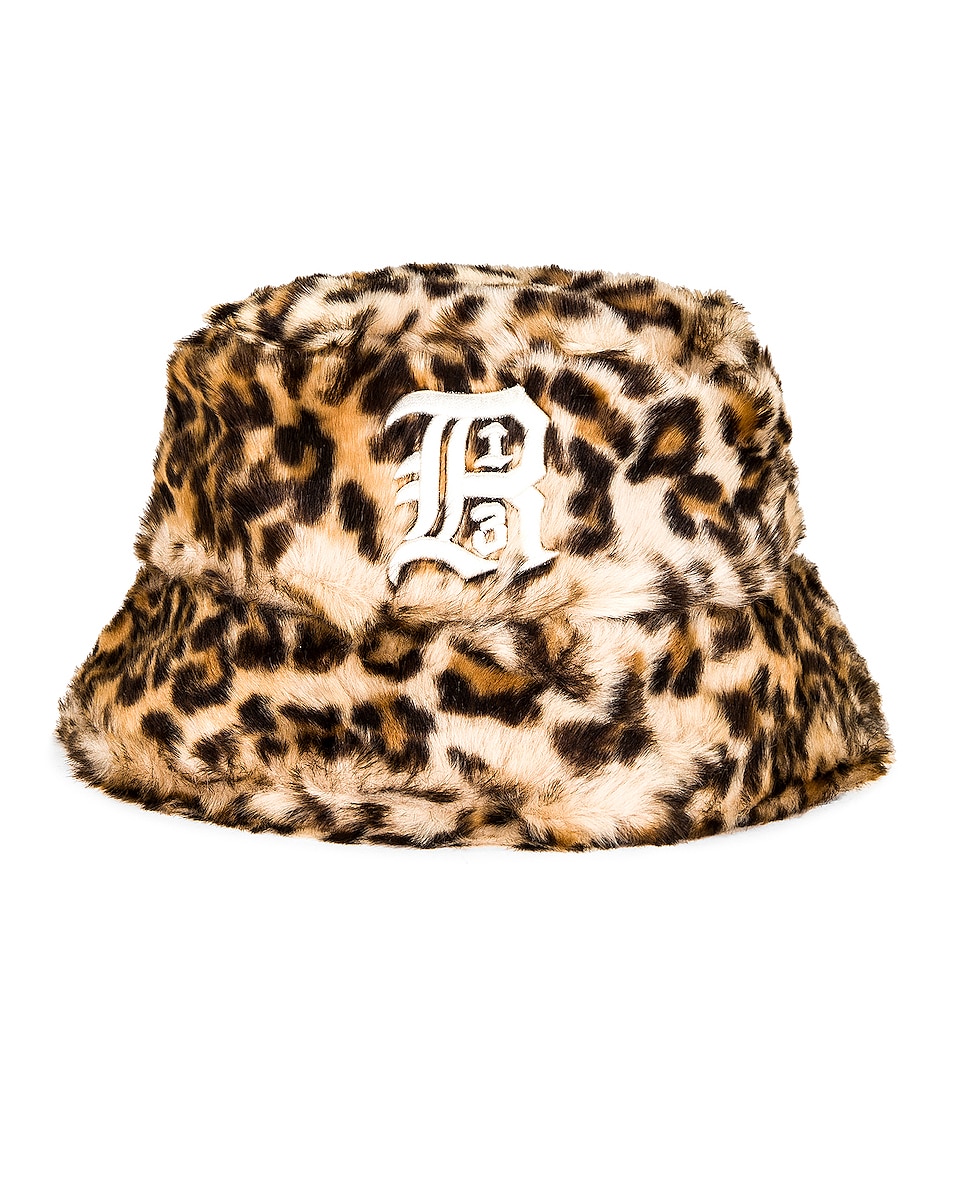 R13 Fur Bucket Hat in Leopard & Brown | FWRD