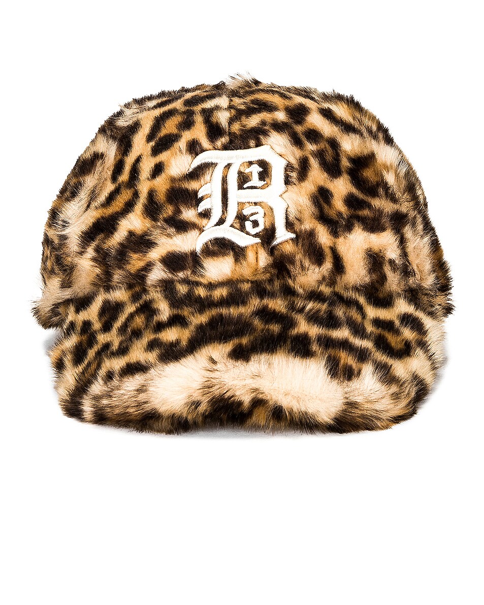 R13 Fur Baseball Hat in Leopard & Brown | FWRD
