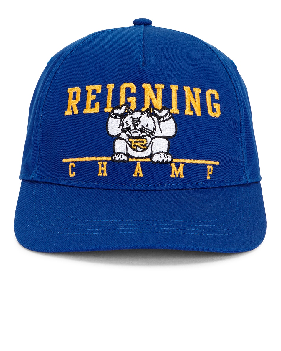 Reigning Champ Campus Trucker Cap in Blue & Orange | FWRD
