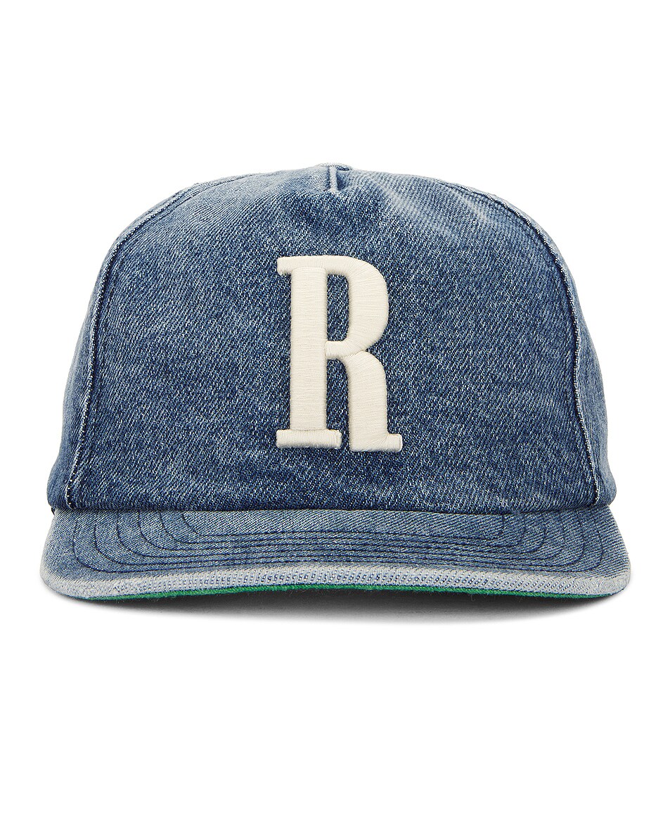Rhude R Logo Denim Hat in Dark Indigo | FWRD