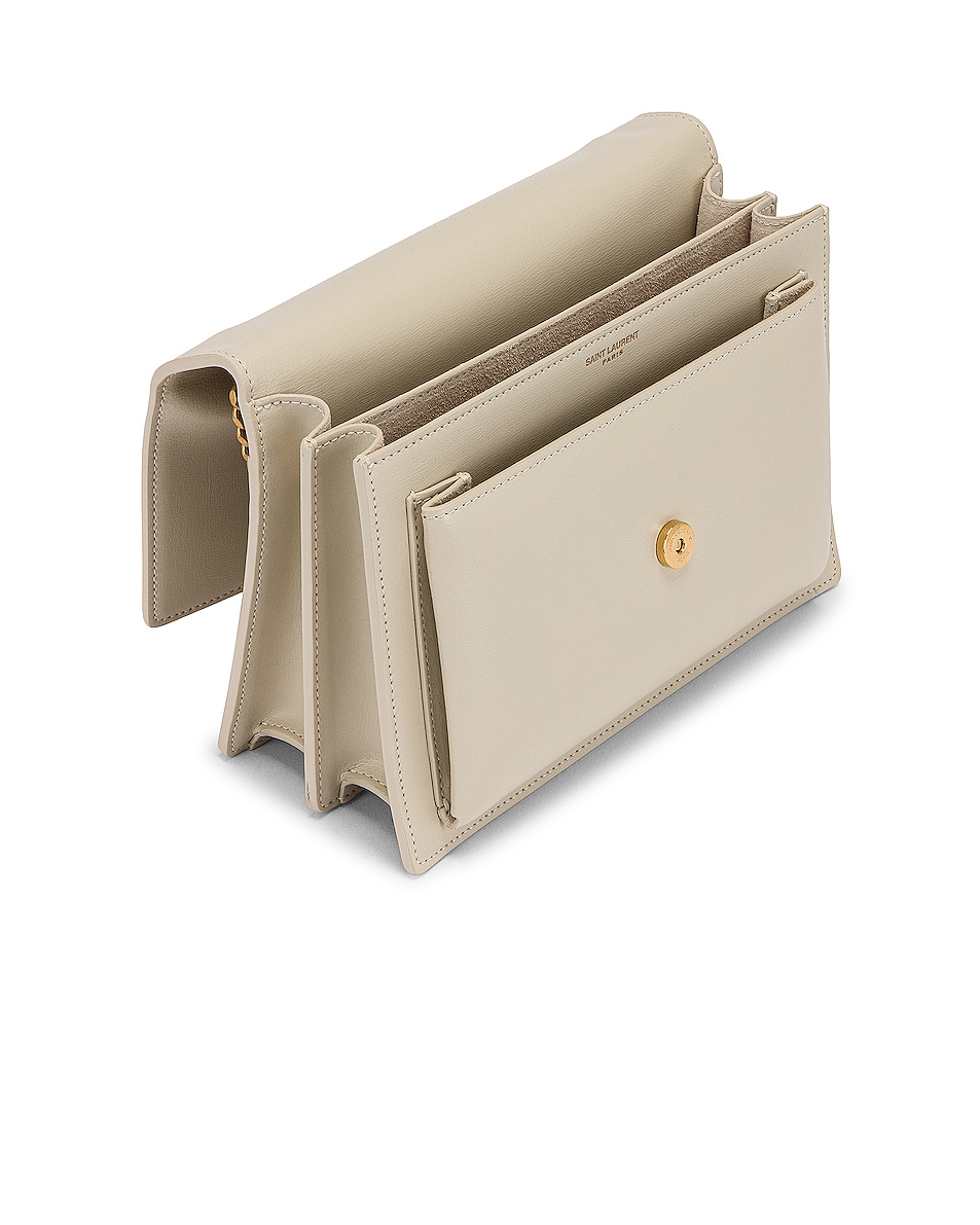 Saint Laurent Medium Sunset Monogramme Bag in Crema Soft | FWRD