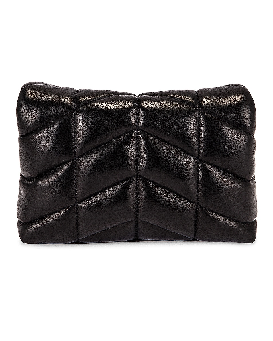 Saint Laurent Small Puffer Pouch in Noir | FWRD