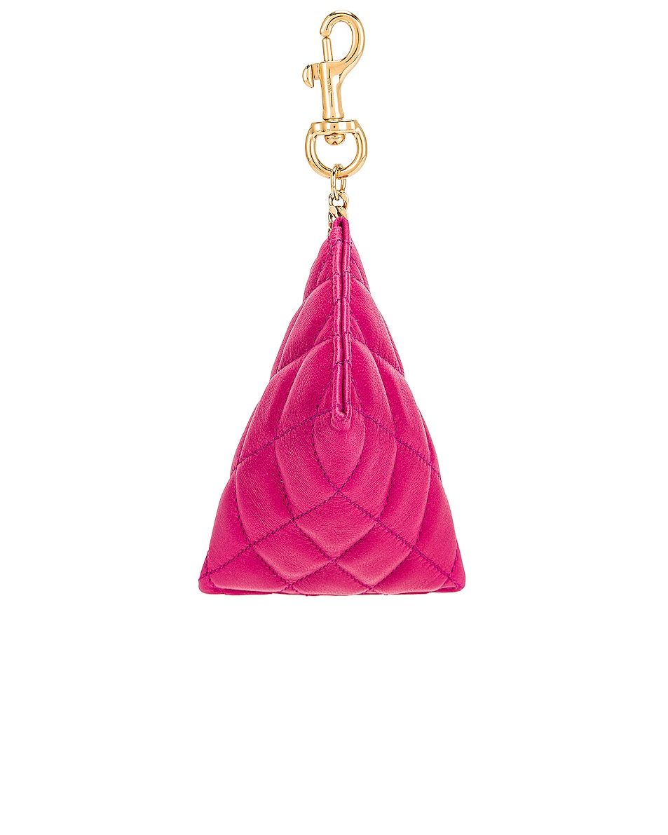 Saint Laurent Berlingo Charm Key Pouch in Fuchsia | FWRD
