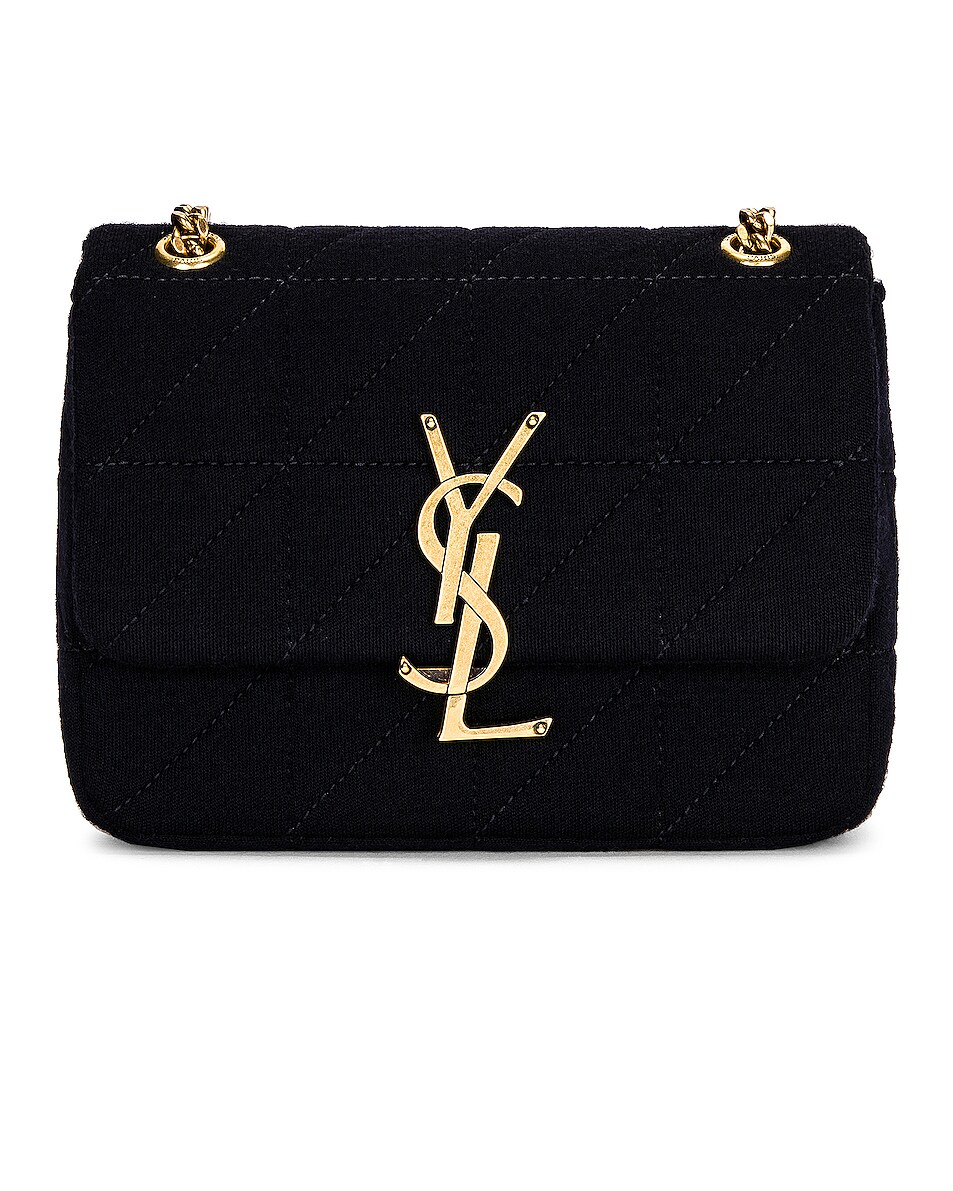 Saint Laurent Mini Jamie Lock Jersey Bag in Dark Notte | FWRD