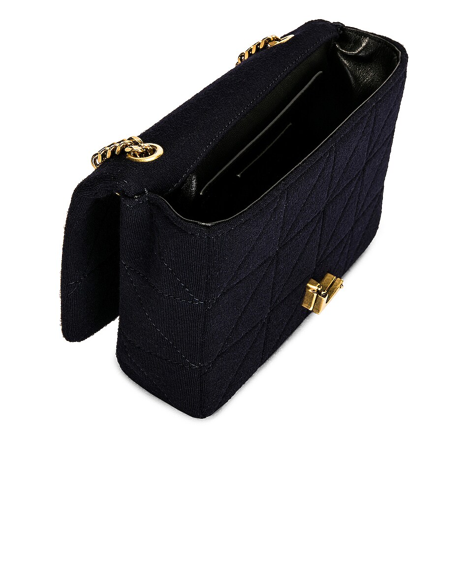 Saint Laurent Mini Jamie Lock Jersey Bag in Dark Notte | FWRD