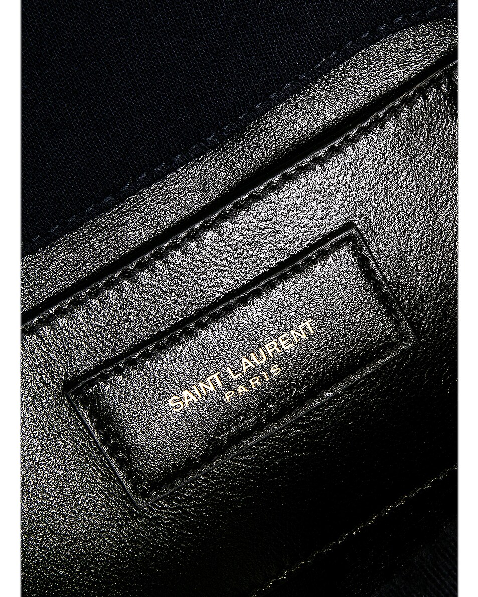 Saint Laurent Mini Jamie Lock Jersey Bag in Dark Notte | FWRD