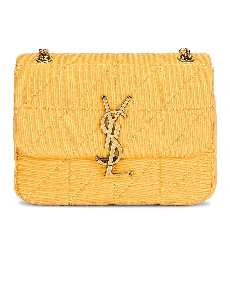 Saint Laurent Mini Jamie Lock Jersey Bag in Saffran | FWRD