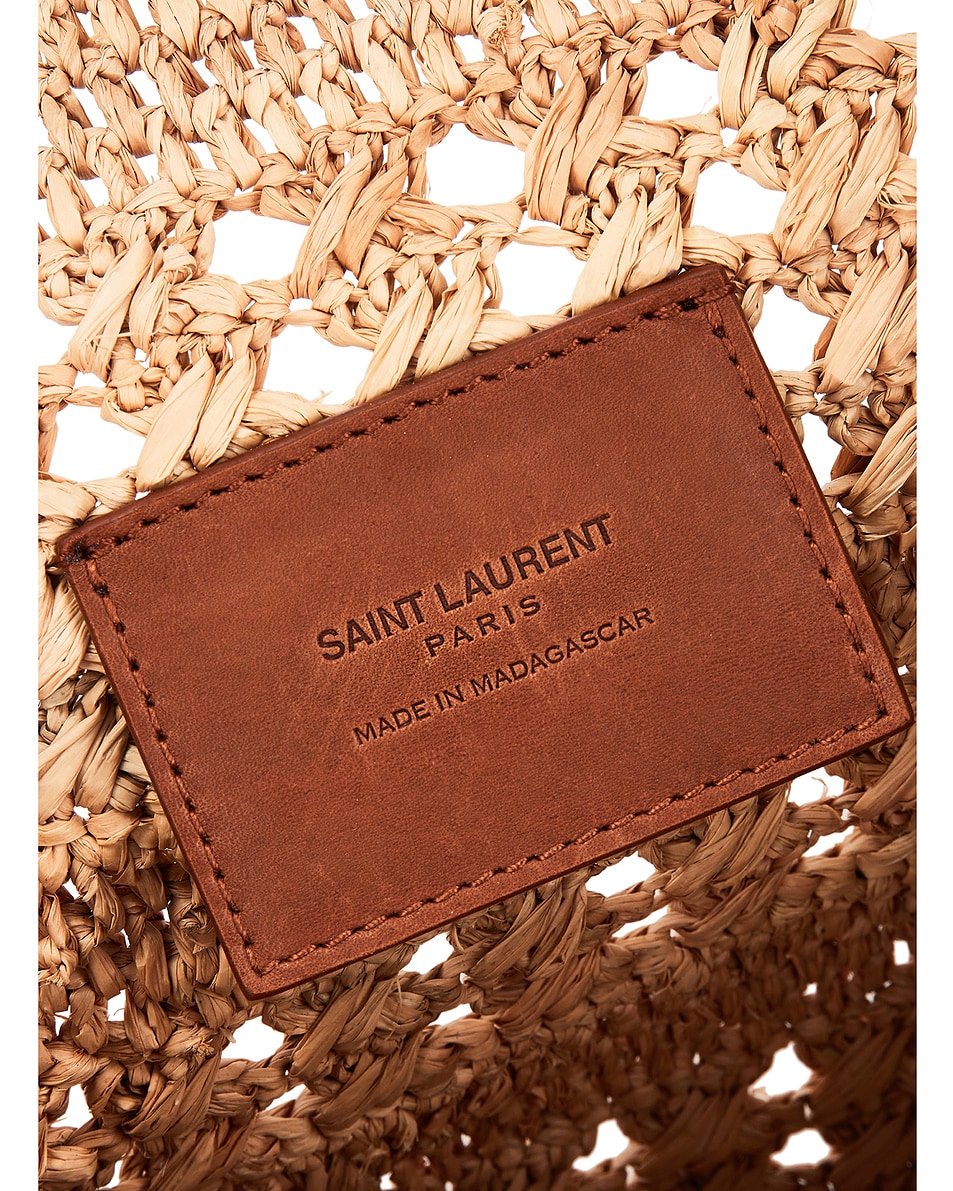 Saint Laurent Small Panier Raffia Bag in Naturale & Brick | FWRD