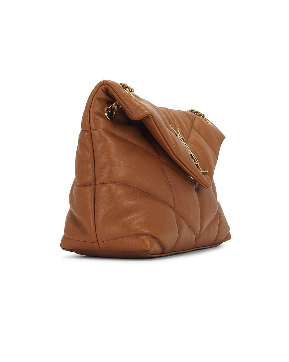 Saint Laurent Small Puffer Bag in Dark Honey | FWRD