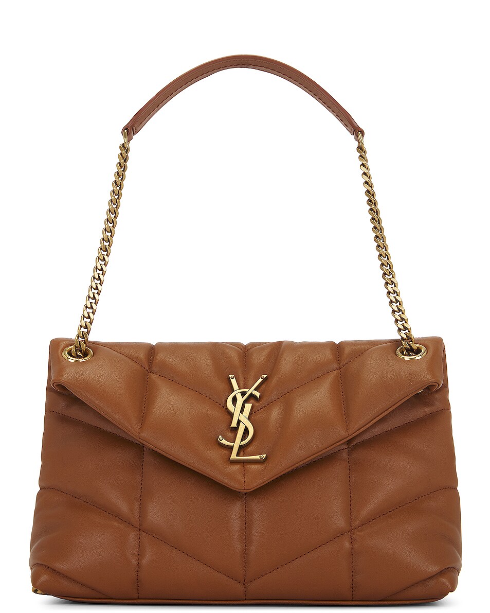 Saint Laurent Small Puffer Bag in Dark Honey | FWRD