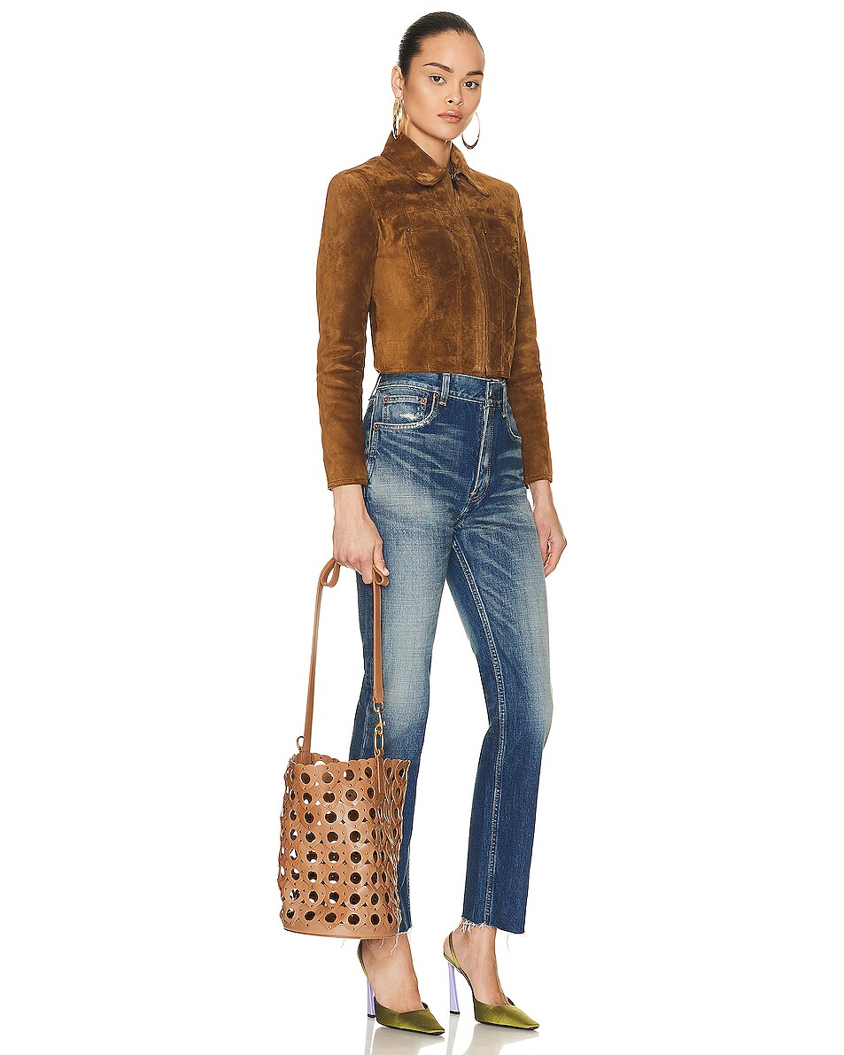 Saint Laurent Seau Bucket Bag in Vintage Brown Gold | FWRD
