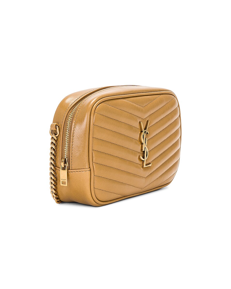 Saint Laurent Mini Lou With Chain Bag in Tabac Brown | FWRD
