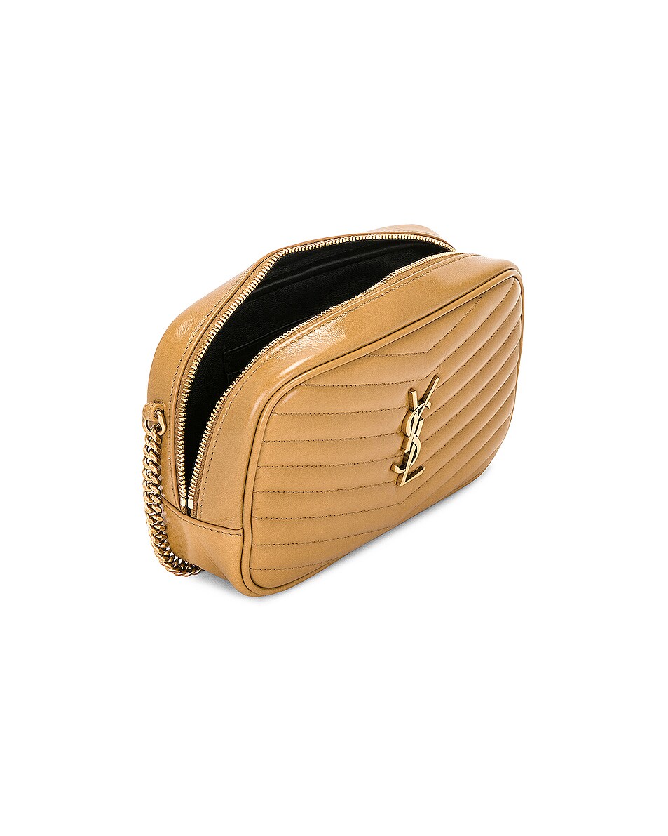 Saint Laurent Mini Lou With Chain Bag in Tabac Brown | FWRD