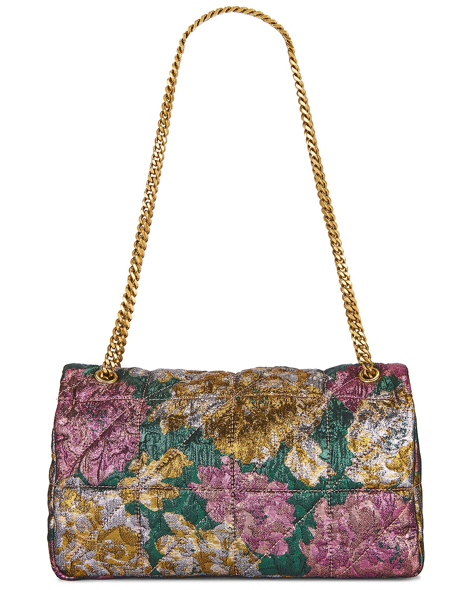 Saint Laurent Medium Jamie Chain Bag in Green & Pink Lame | FWRD