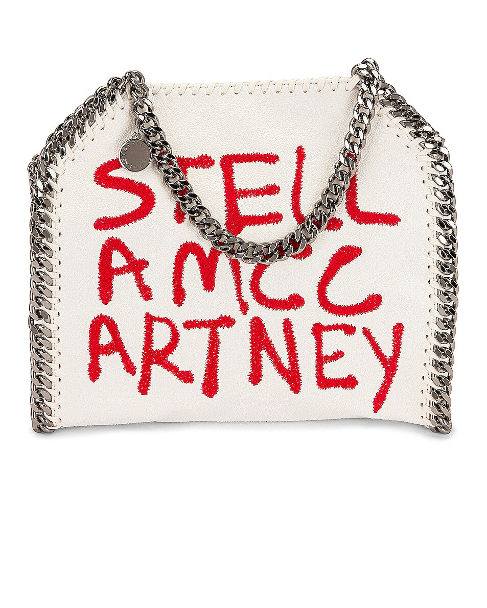 Stella McCartney Mini Falabella Graffiti Tote Bag in Chalk | FWRD