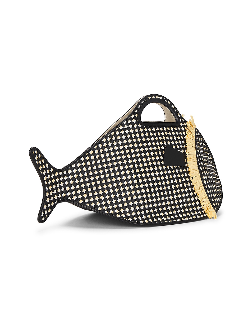 Staud Cleo Fish Basket Tote Bag in Black & Natural | FWRD