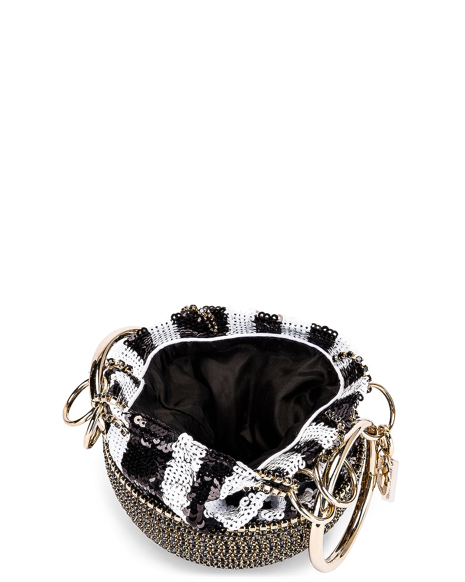 SILVIA TCHERASSI x Rosantica Atacama Bag in Black & White Sequin ...
