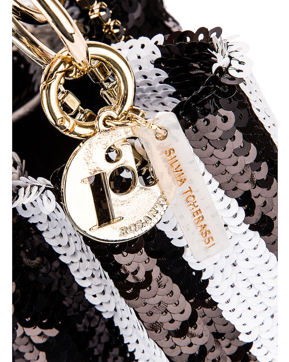 SILVIA TCHERASSI x Rosantica Atacama Bag in Black & White Sequin ...