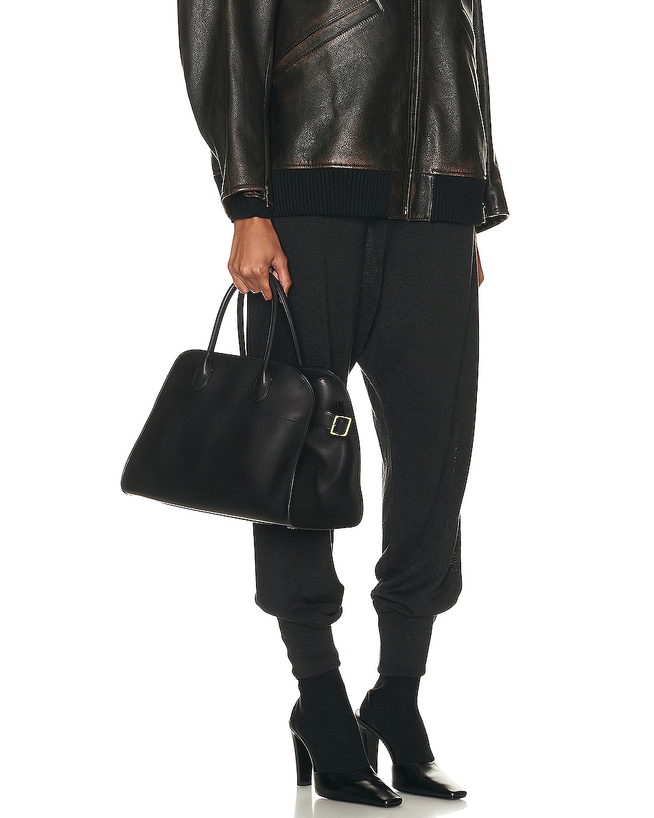 The Row Soft Margaux 12 Bag in Black SHG | FWRD