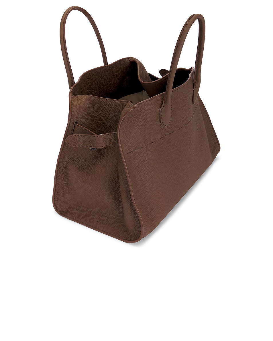 The Row Soft Margaux 15 Bag in Dark Olive PLD | FWRD