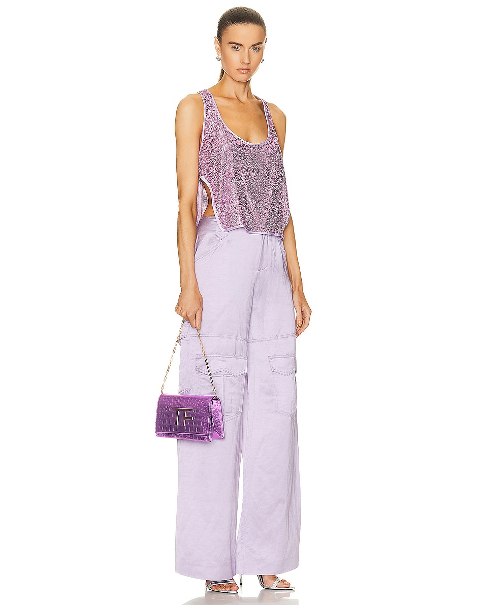 TOM FORD Metallic Stamped Croc TF Disco Bag in Mauve | FWRD