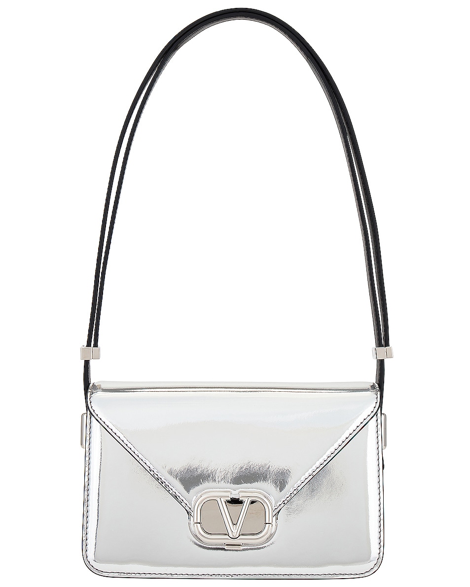 Valentino Garavani Small Letter Shoulder Bag in Silver | FWRD