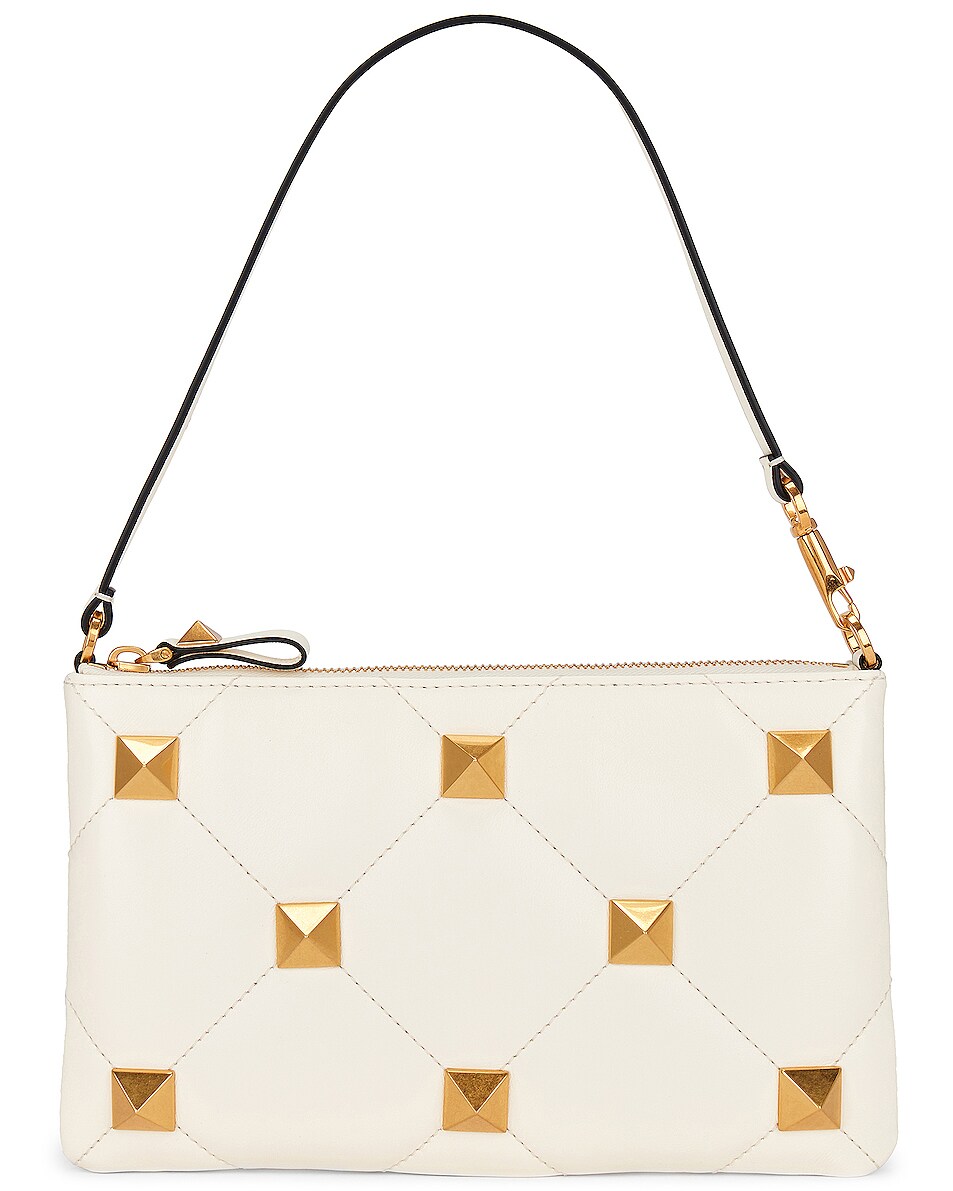 Valentino Garavani Roman Stud Pouch in Ivory | FWRD
