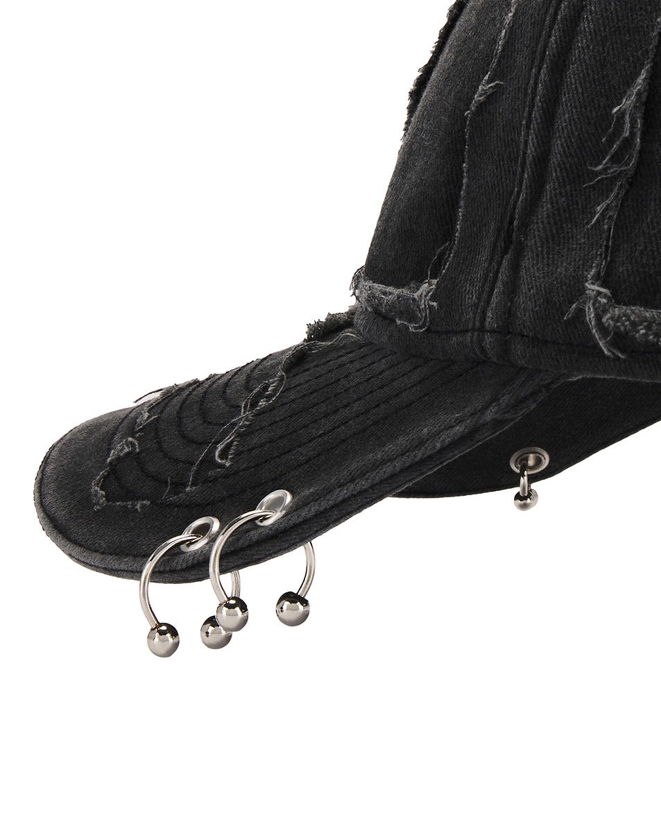 VETEMENTS Fully Distressed Piercing Cap in Black | FWRD