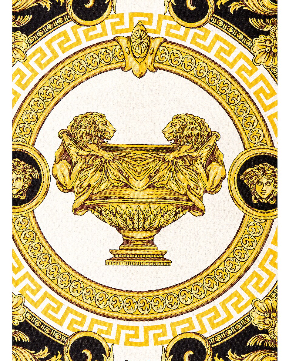 VERSACE The Cup of the Gods Throw in Black, White, & Yellow | FWRD