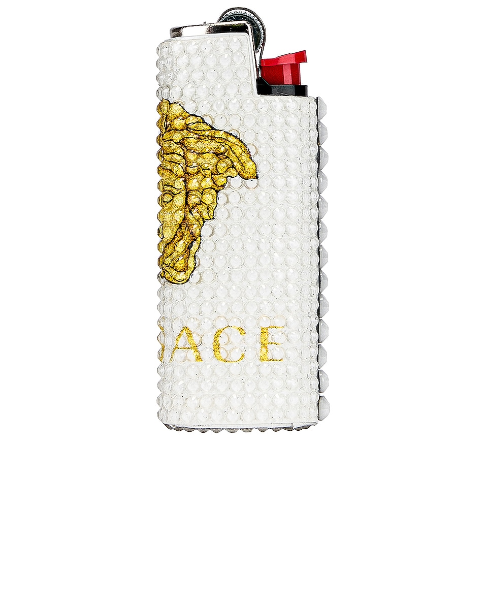 VERSACE Medusa Lighter in Bianco & Oro | FWRD