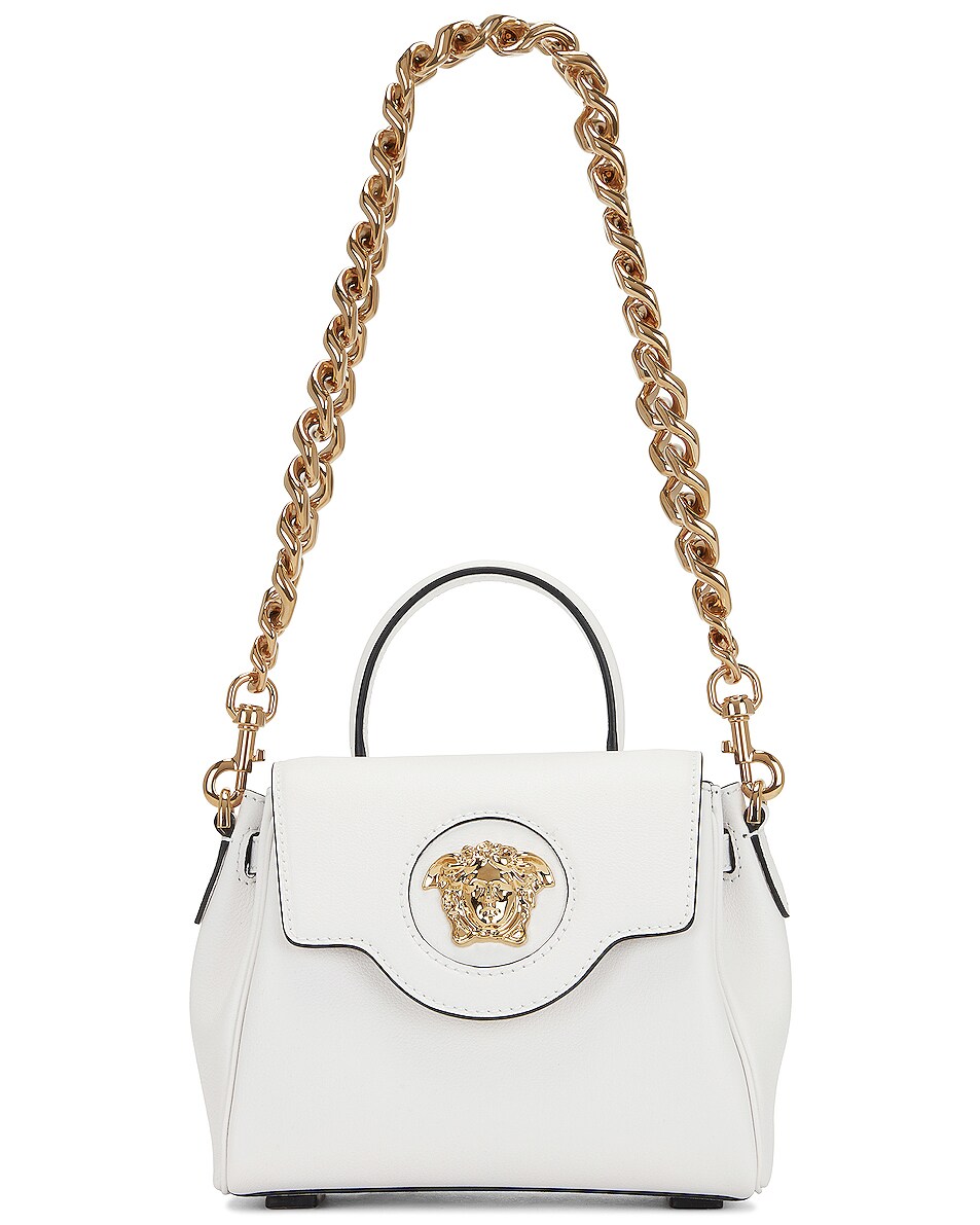 VERSACE Shoulder Bag in Bianco Ottico & Oro | FWRD