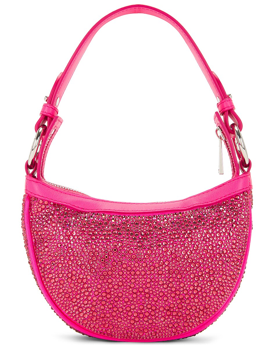 VERSACE La Medusa Mini Hobo Bag In Tropical Pink & Palladium in ...