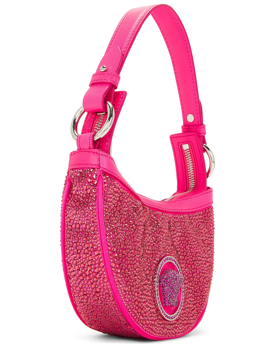 VERSACE La Medusa Mini Hobo Bag In Tropical Pink & Palladium in ...