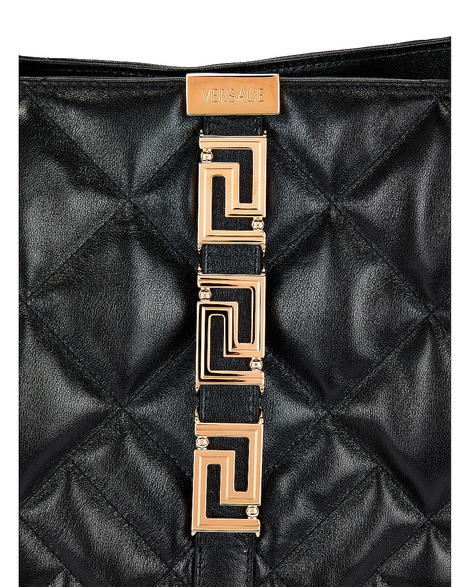 VERSACE Large Tote Bag in Black & Versace Gold | FWRD