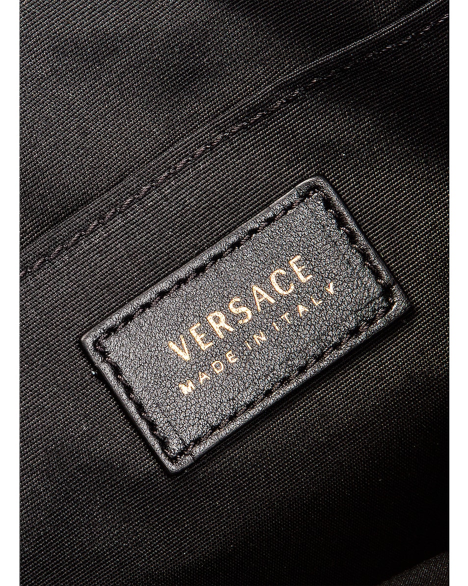 VERSACE Quilted Icon Pouch Bag in Black & Yellow | FWRD